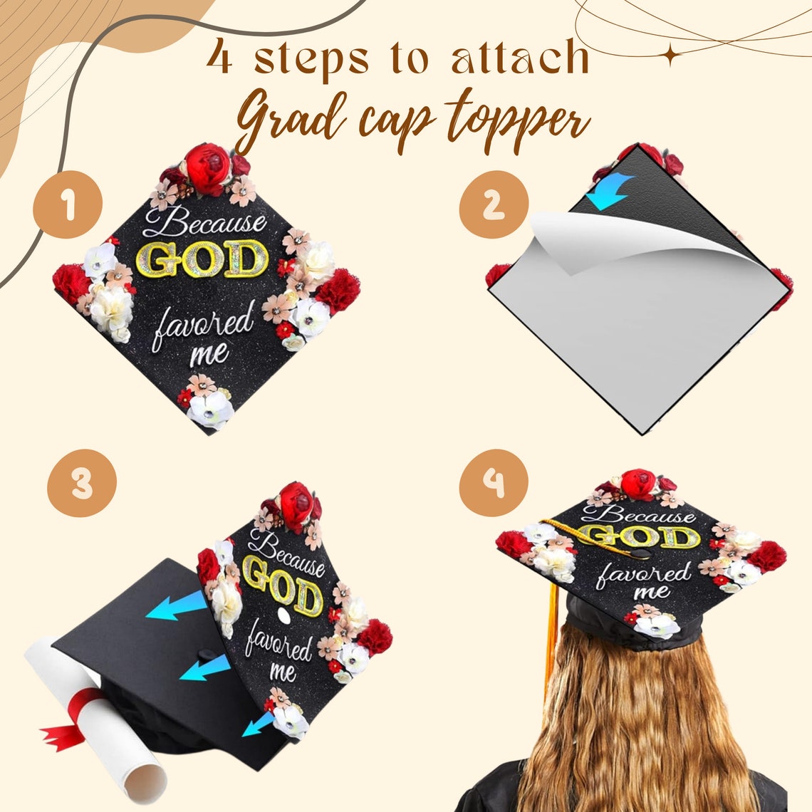 I Chose My Path but God Ordered My Steps｜designer Graduation Caps ...