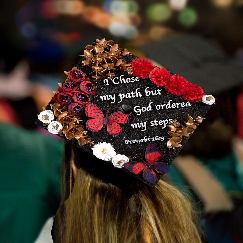 I Chose My Path but God Ordered My Steps｜designer Graduation Caps ...