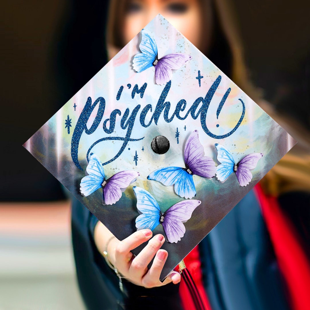 I'm Psyched|3d Butterfly Grad Cap Toppers-graduation Cap Decoration ...