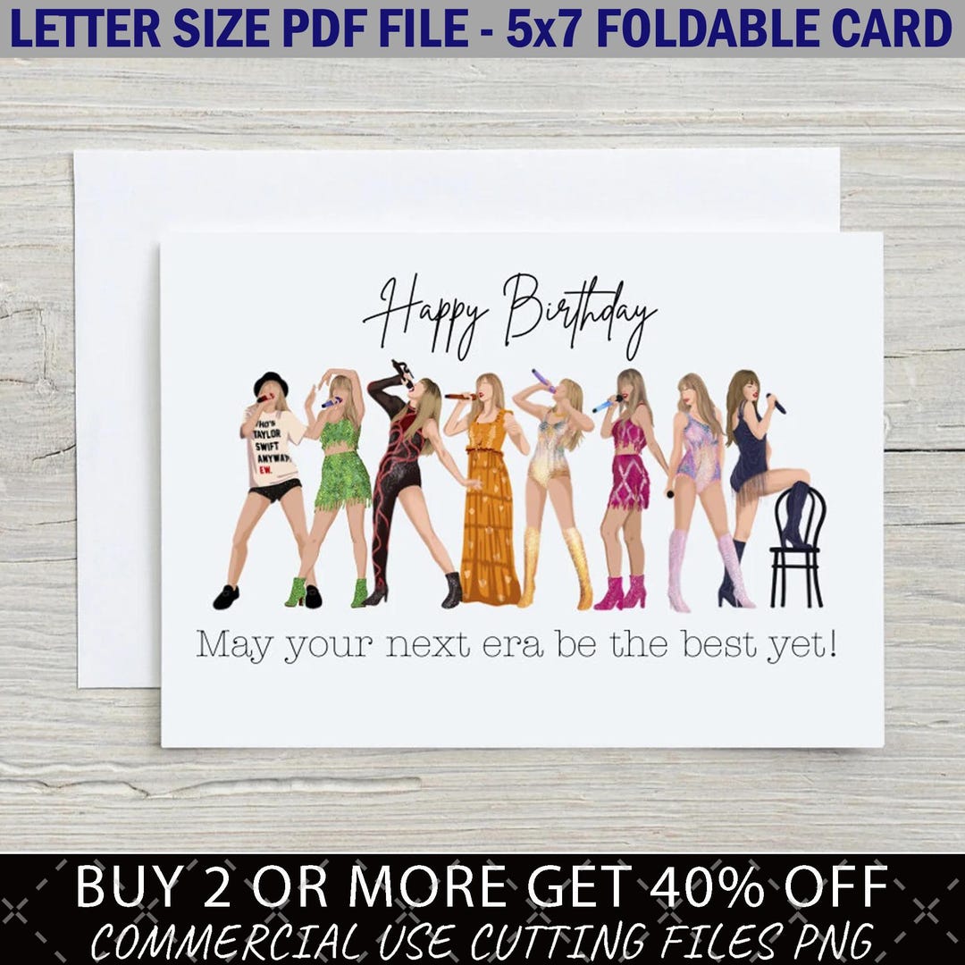 Printable Taylor Birthday Card PDF, Card for Birthday PDF, Digital ...