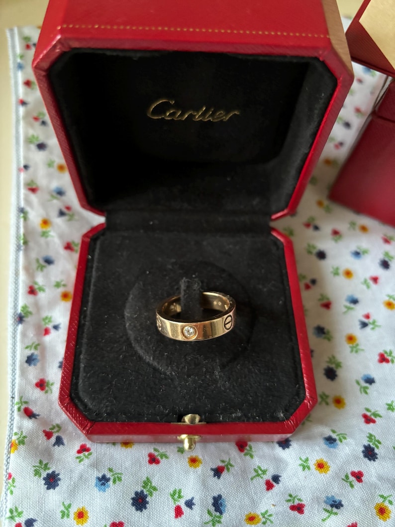 Cartier Love Collection Diamond Ring Rose Gold 18ct Size 61 - Etsy