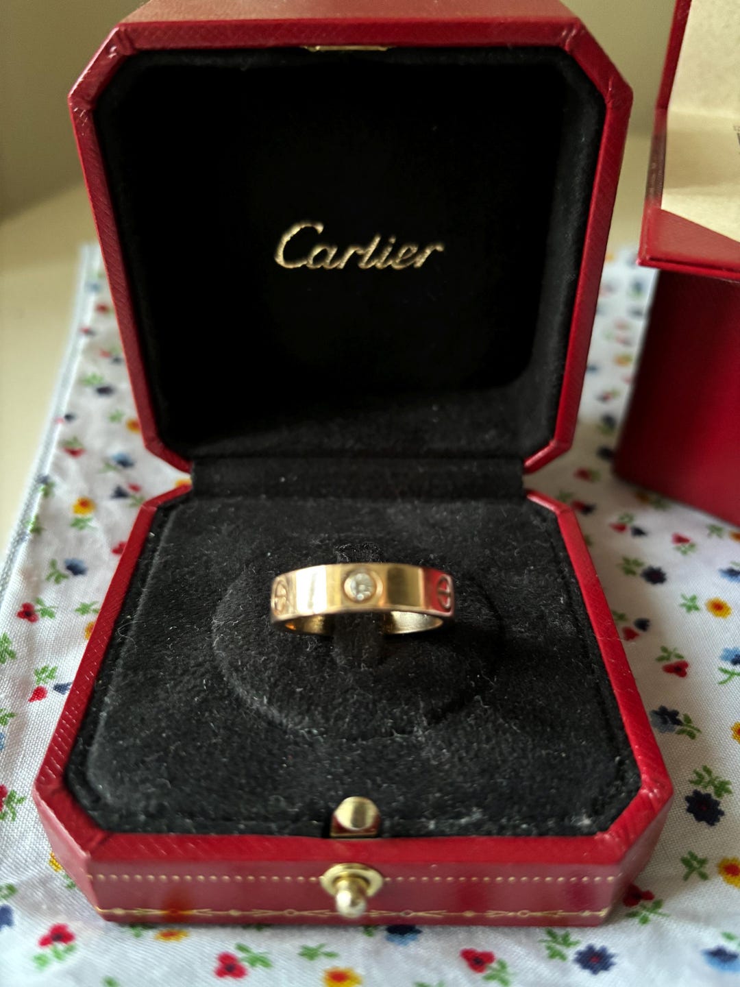 Cartier Love Collection Diamond Ring Rose Gold 18ct Size 61 - Etsy