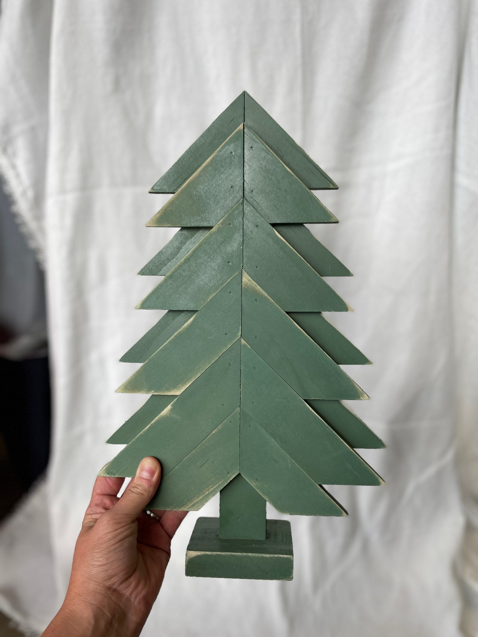 Wooden Trees Reclaimed Wood Christmas Tree-white/green - Etsy