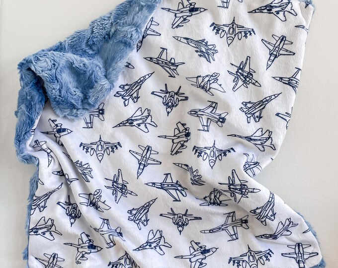 Fighter Jet Lovey- Baby Blanket, Car Seat/security Blanket - Etsy