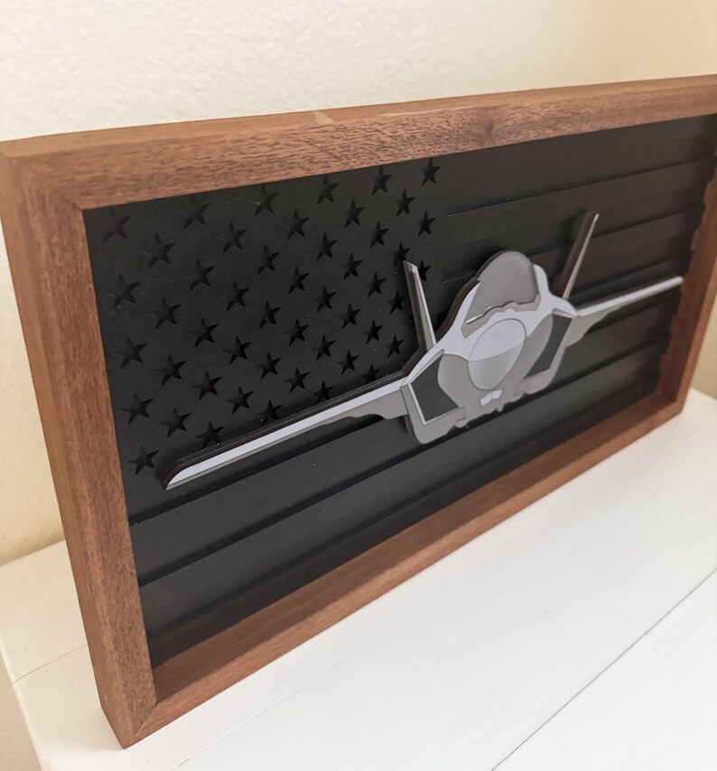 F-35 Wooden Fighter Jet, American Flag Sign Pilot Gift - Etsy