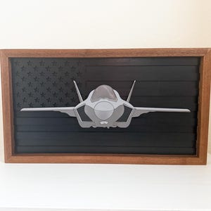 F-35 Wooden Fighter Jet, American Flag Sign Pilot Gift - Etsy