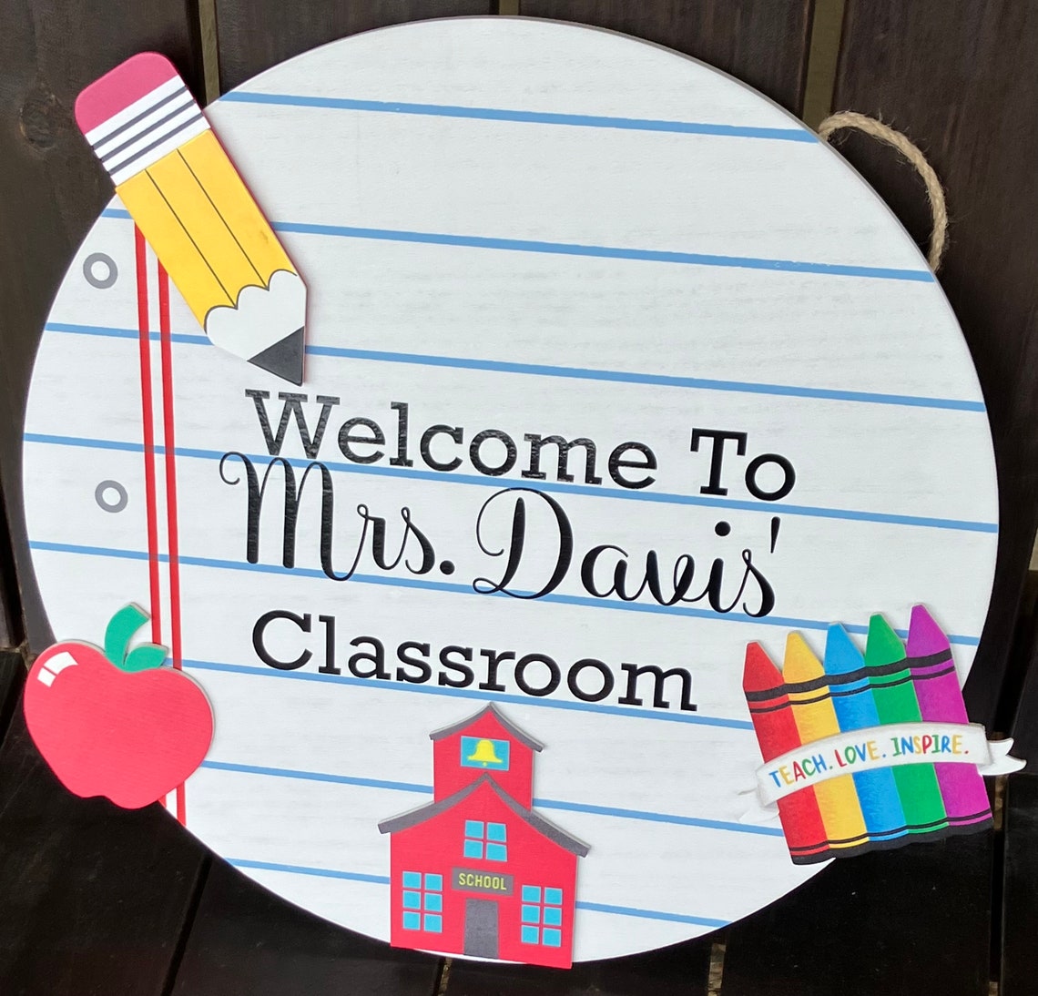 Personalized Teacher Door Sign - Etsy