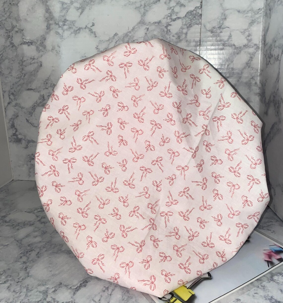 Custom Made Pink Bows Adult Bonnet, Satin Bonnet, Sleep Cap,satin Lined ...