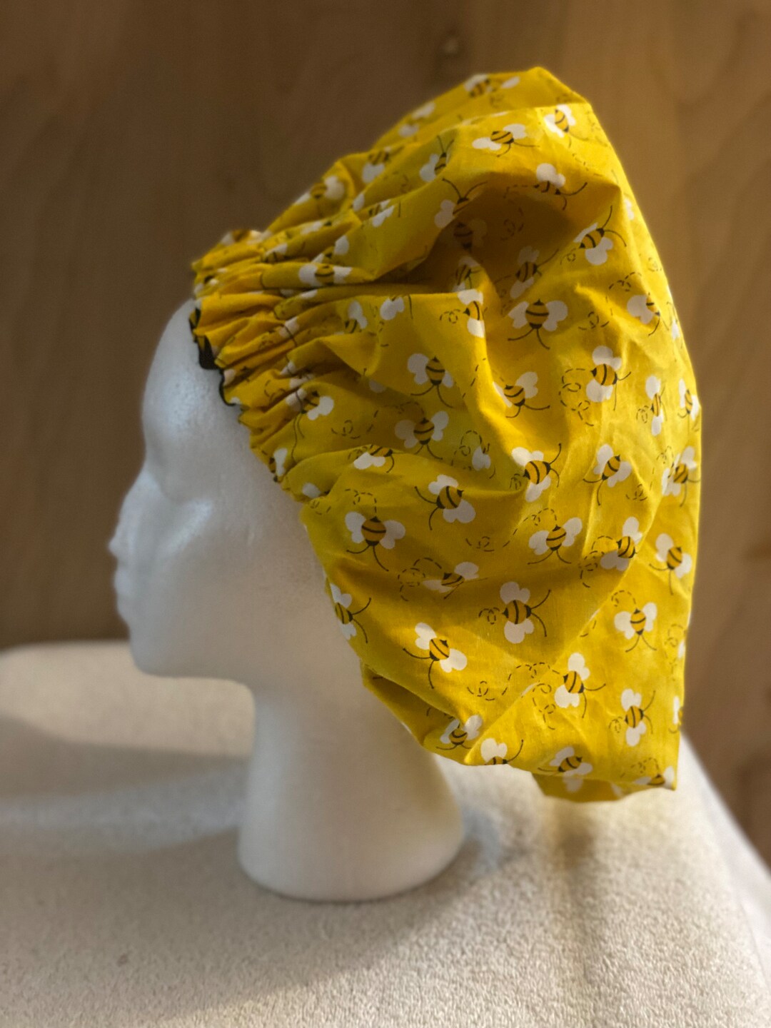 Custom Made Bumblebee Adult Bonnet, Satin Bonnet, Sleep Cap, Hair ...