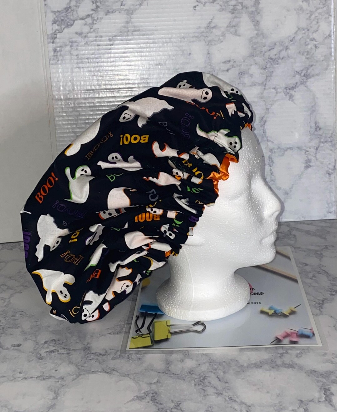 Adult Large Custom Made Ghost Adult Bonnet, Cotton/satin Bonnet, Sleep ...