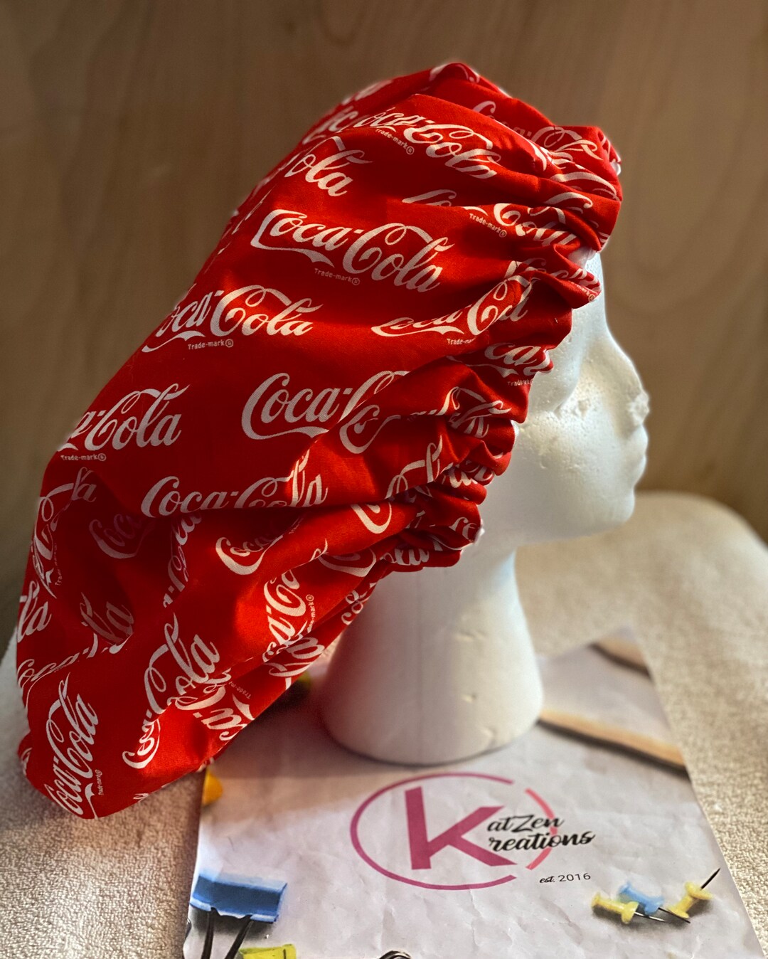 Hand Made Custom Soda Adult Bonnet, Cotton/satin Bonnet, Sleep Cap ...