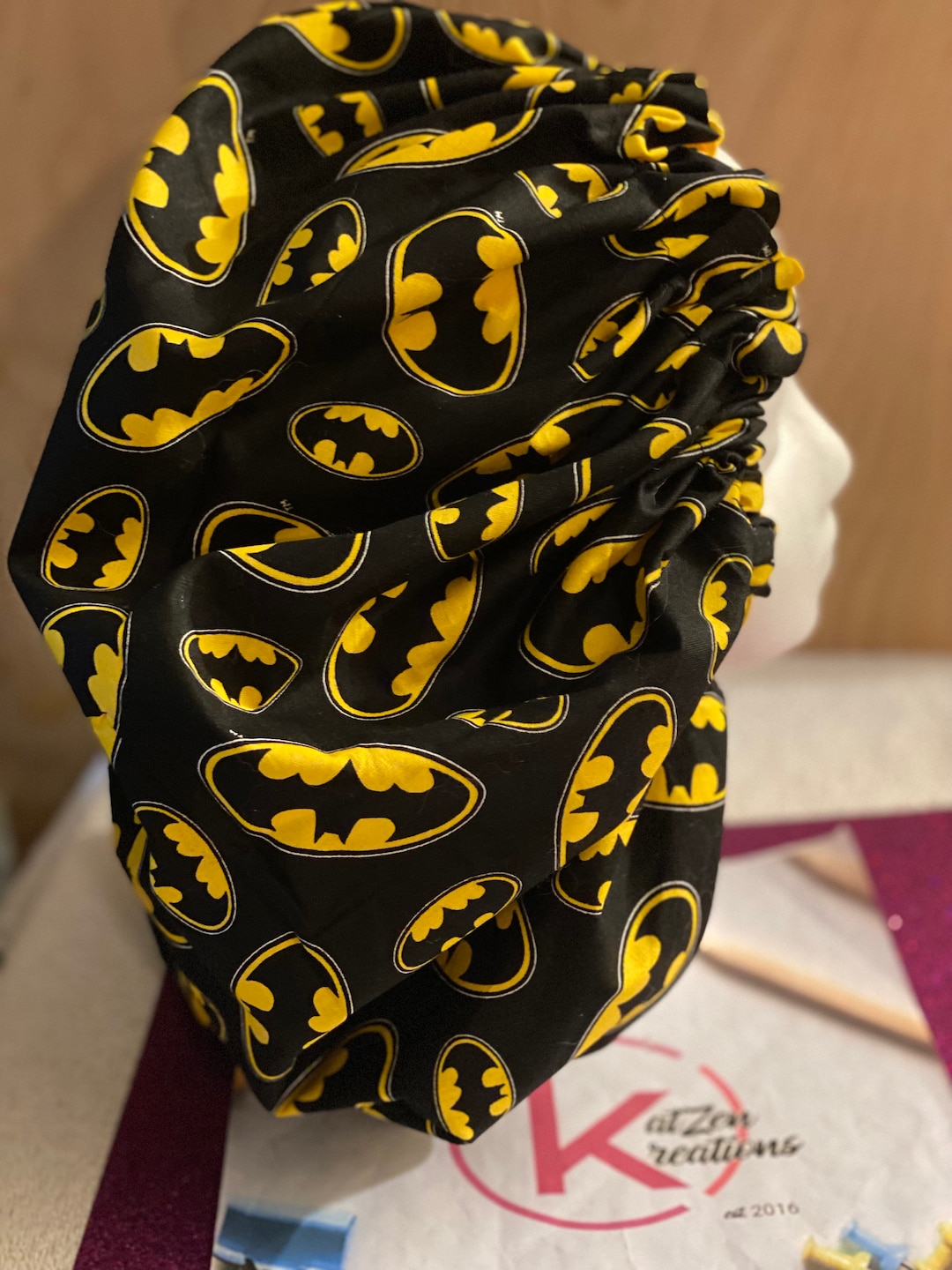Custom Made Bat. Adult Bonnet, Satin Bonnet, Sleep Cap,satin Lined ...