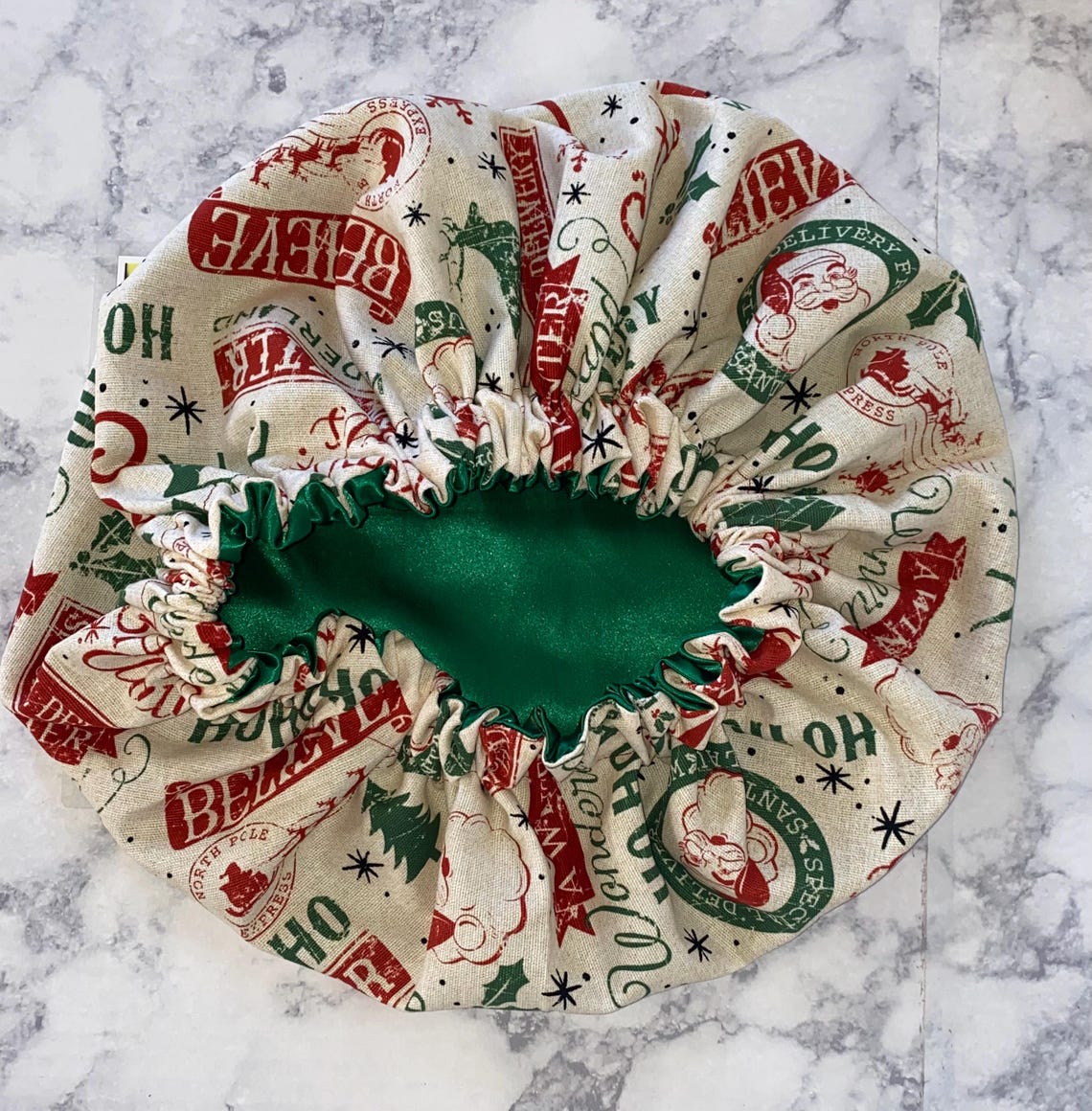 Custom Made Santa. Adult Bonnet, Satin Bonnet, Sleep Cap,satin Lined ...