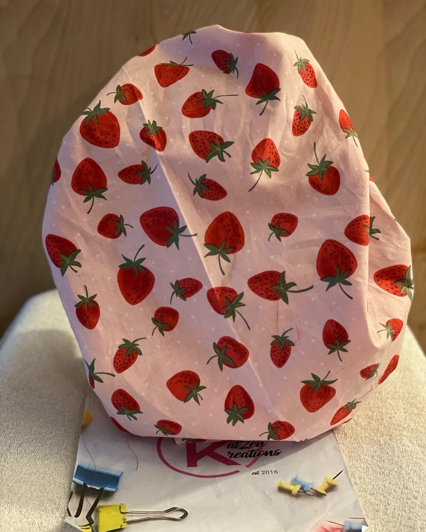 Custom Made Strawberry Print Adult Bonnet Satin Bonnet Sleep - Etsy