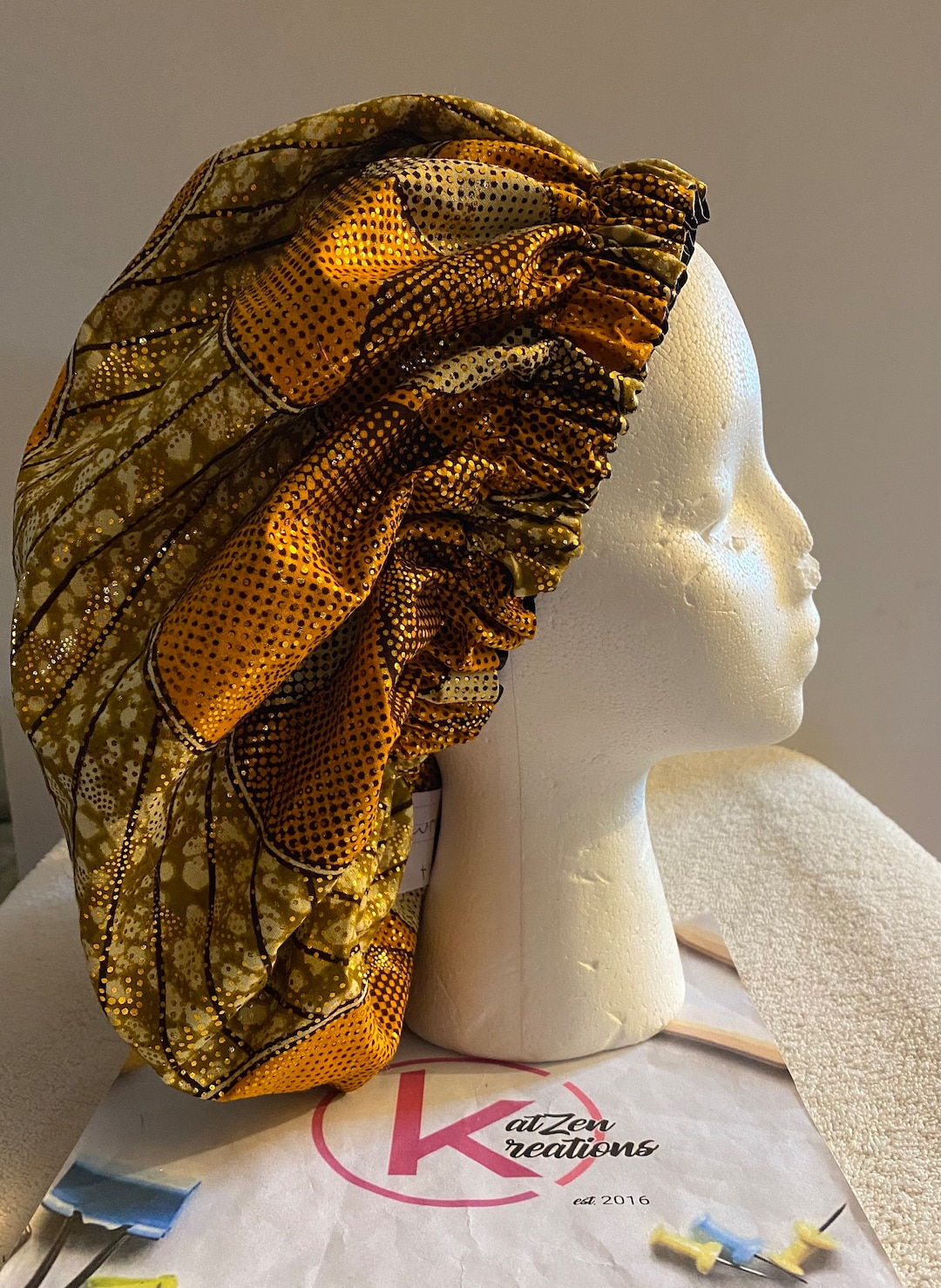 Custom Made African Print Bonnet, Satin Bonnet, Sleep Cap, Satin Lined ...
