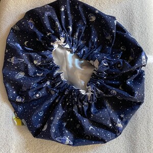 Custom Blue Galaxy Any Size Bonnet, Satin Bonnet, Sleep Cap, Satin ...