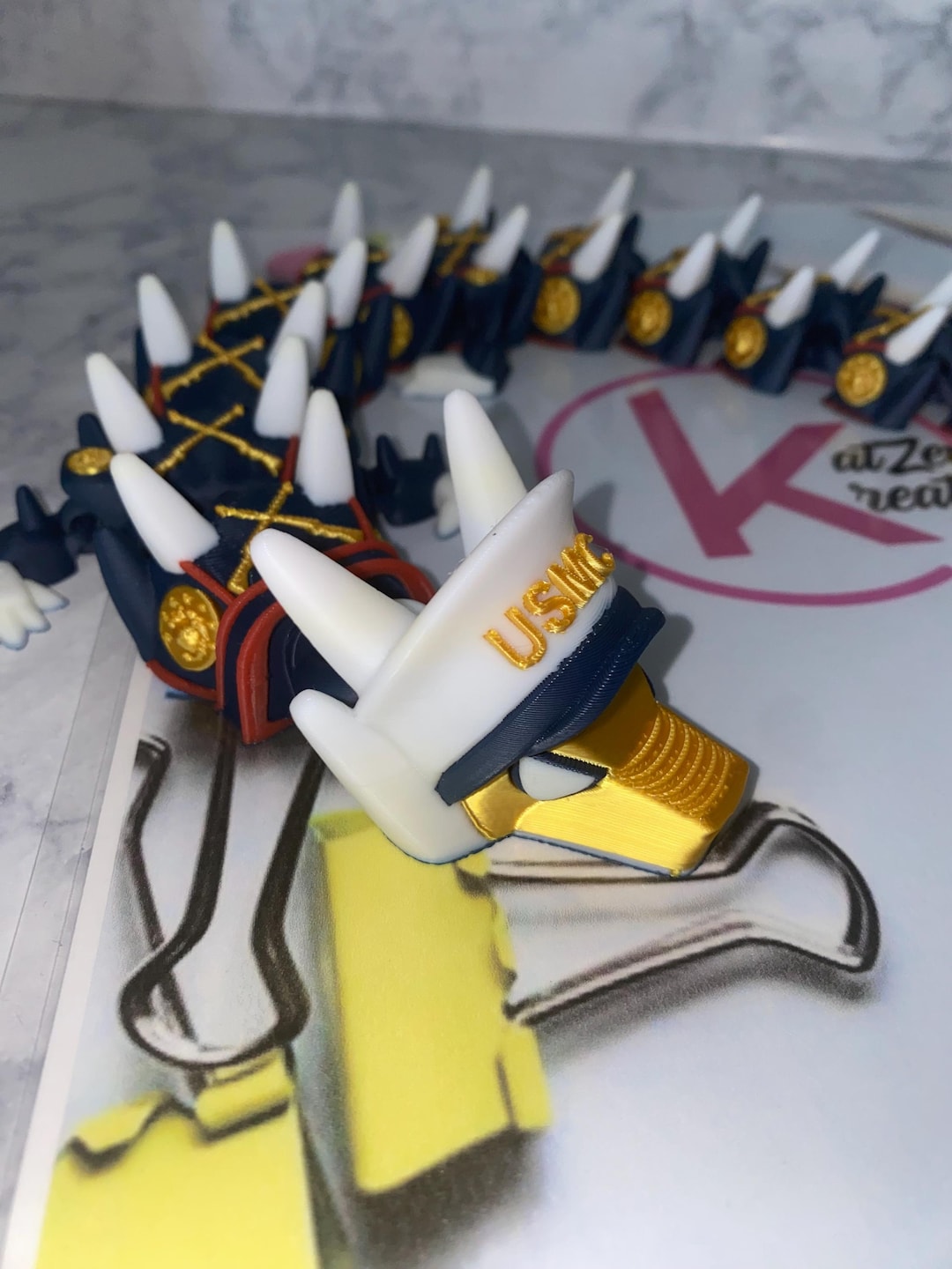 Handcrafted Articulated Flexi Military Dragon, 3D Unique Gift for ...