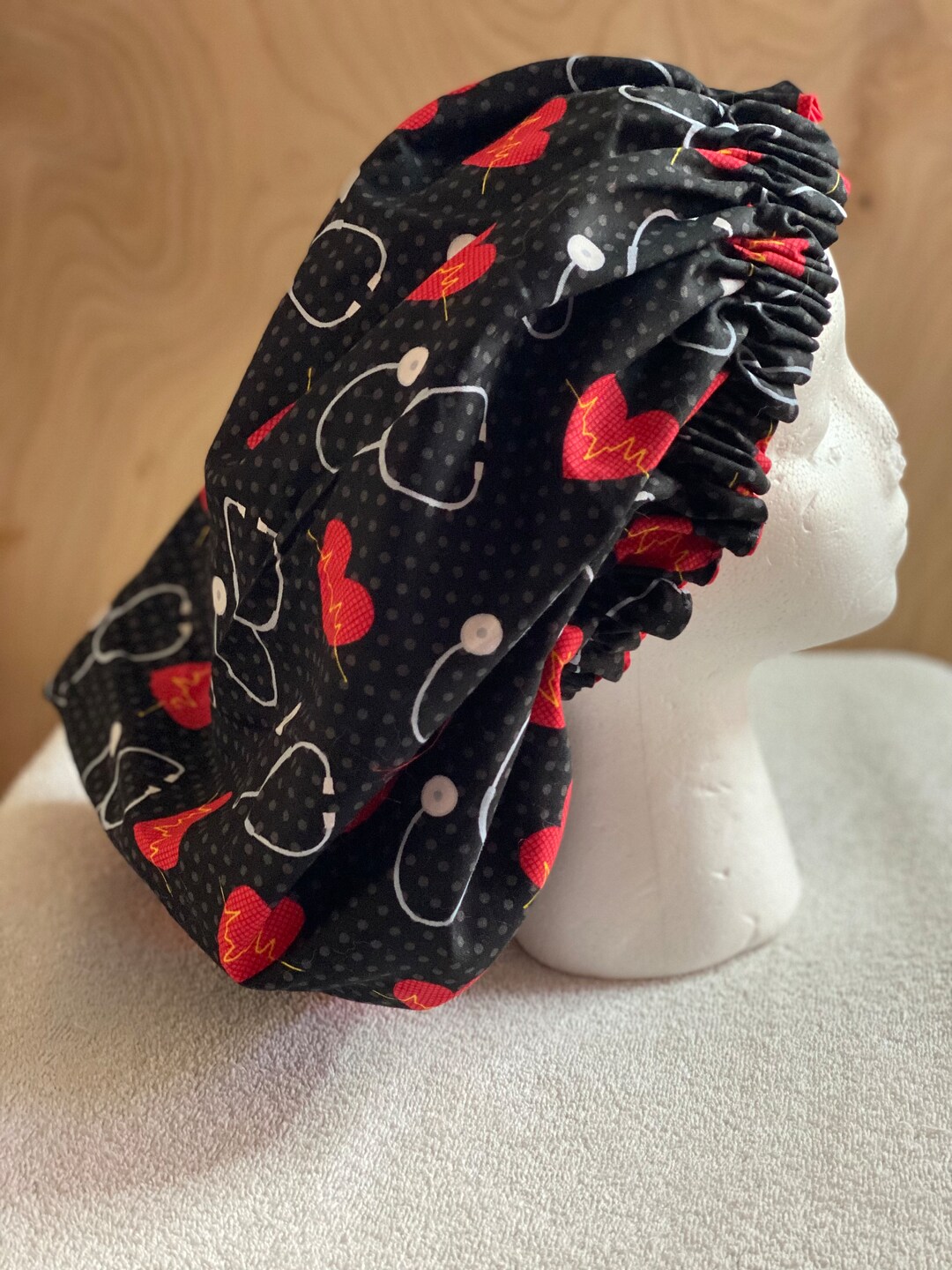 Custom Made Nurse Adult Bonnet, Satin Bonnet, Sleep Cap,satin Lined ...