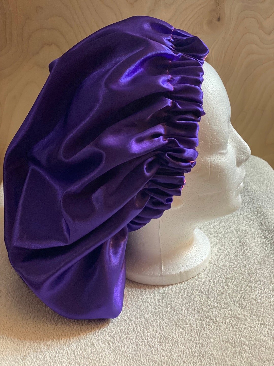 Custom Made Satin Adult Bonnet, Satin Bonnet, Sleep Cap,satin Lined ...