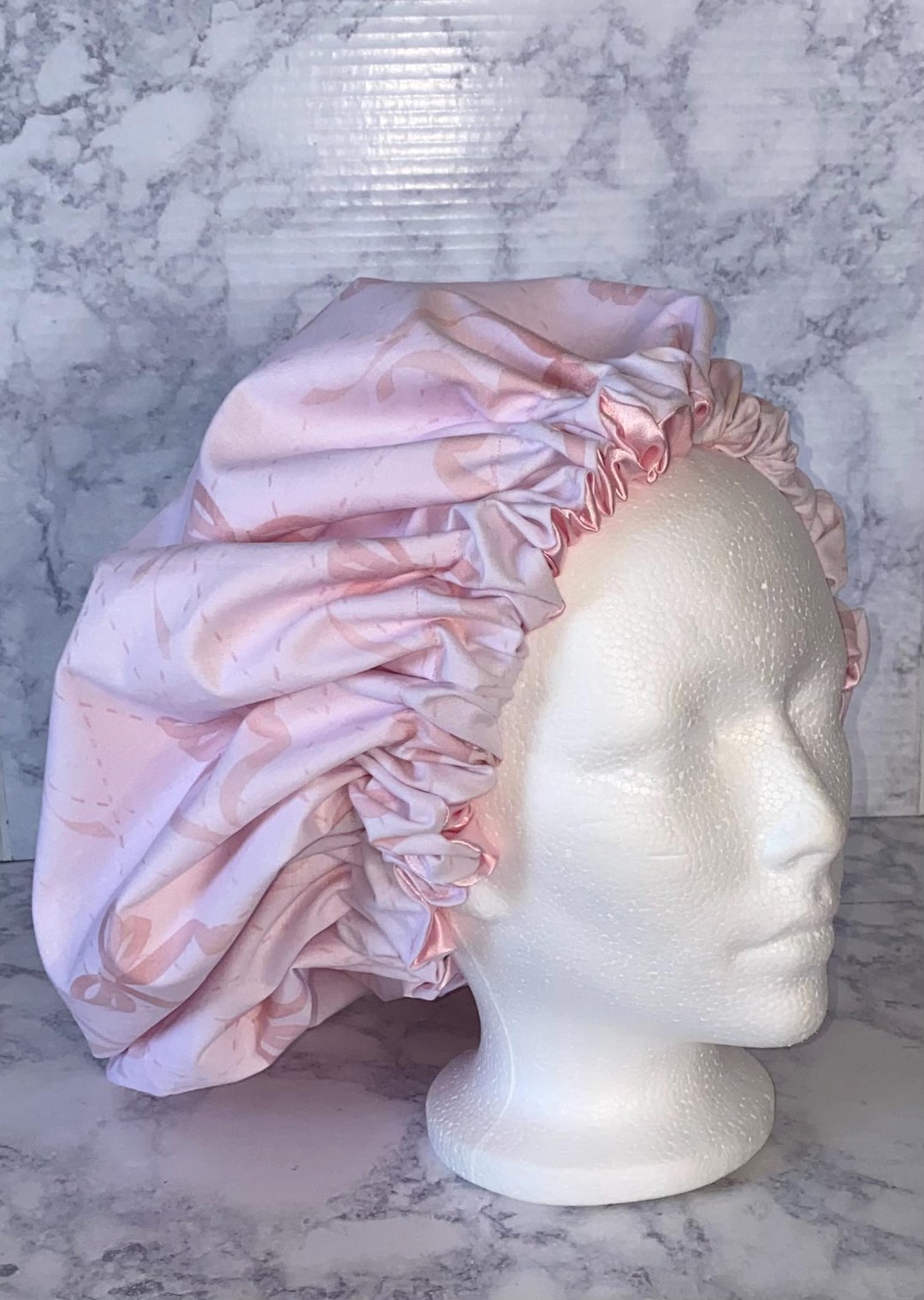 Custom Made Coquette Bow Adult Bonnet, Satin Bonnet, Sleep Cap,satin ...