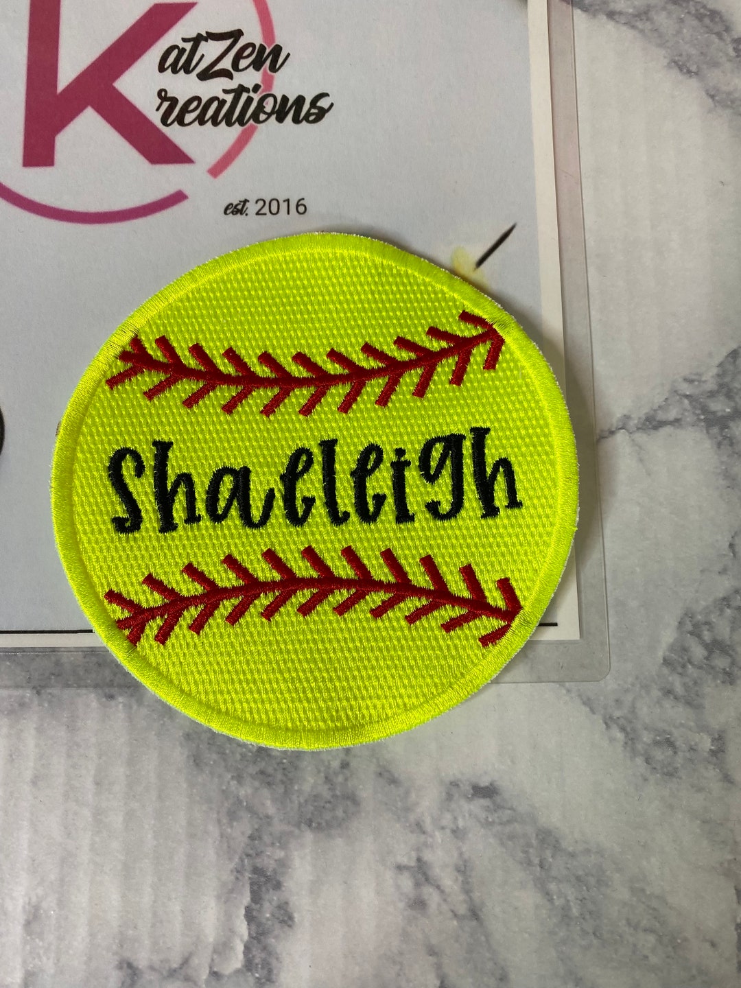 Embroidered Softball Patch, Personalized Name/number, Iron-on Applique ...