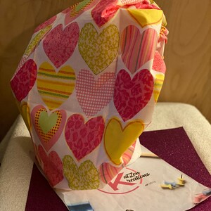Custom Made Heart Adult Bonnet, Satin Bonnet, Sleep Cap,satin Lined ...