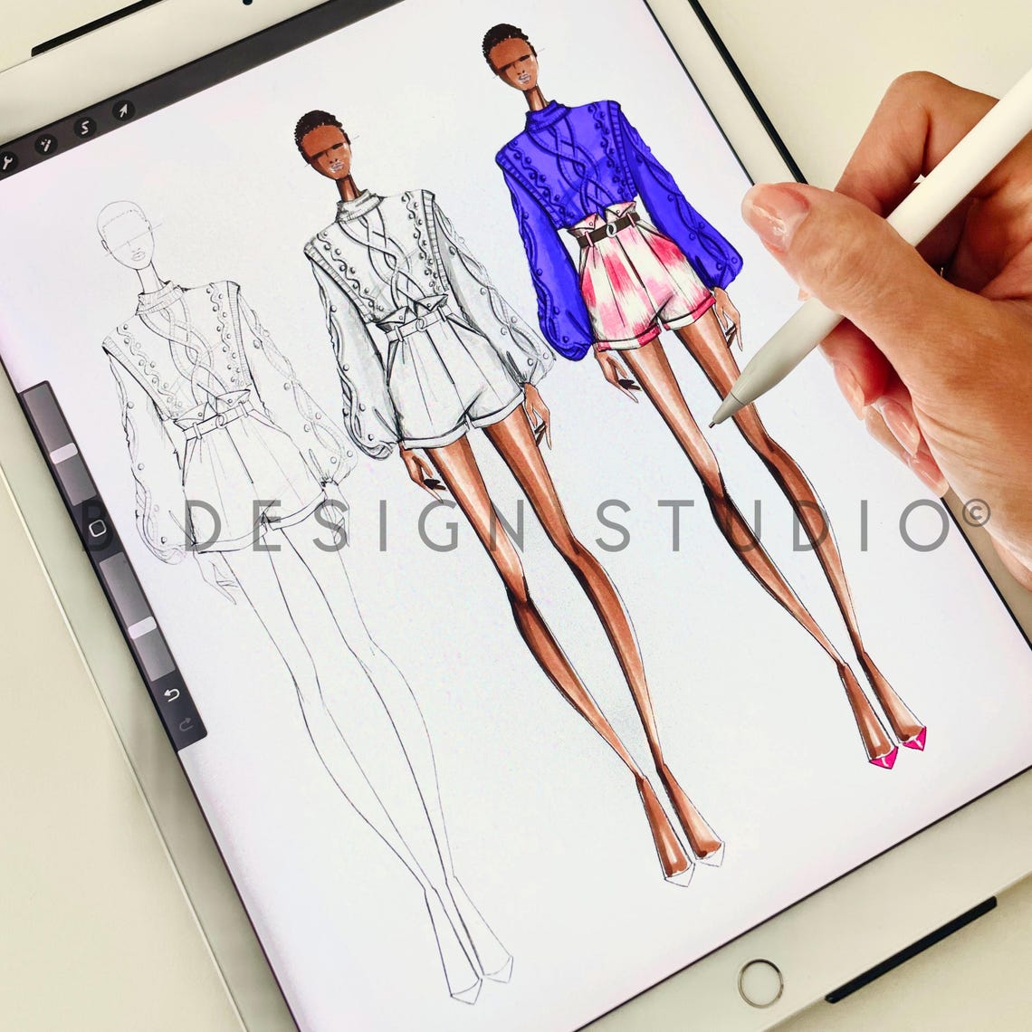 Female Croqui Template Coloured - Front, Side and Back - Etsy