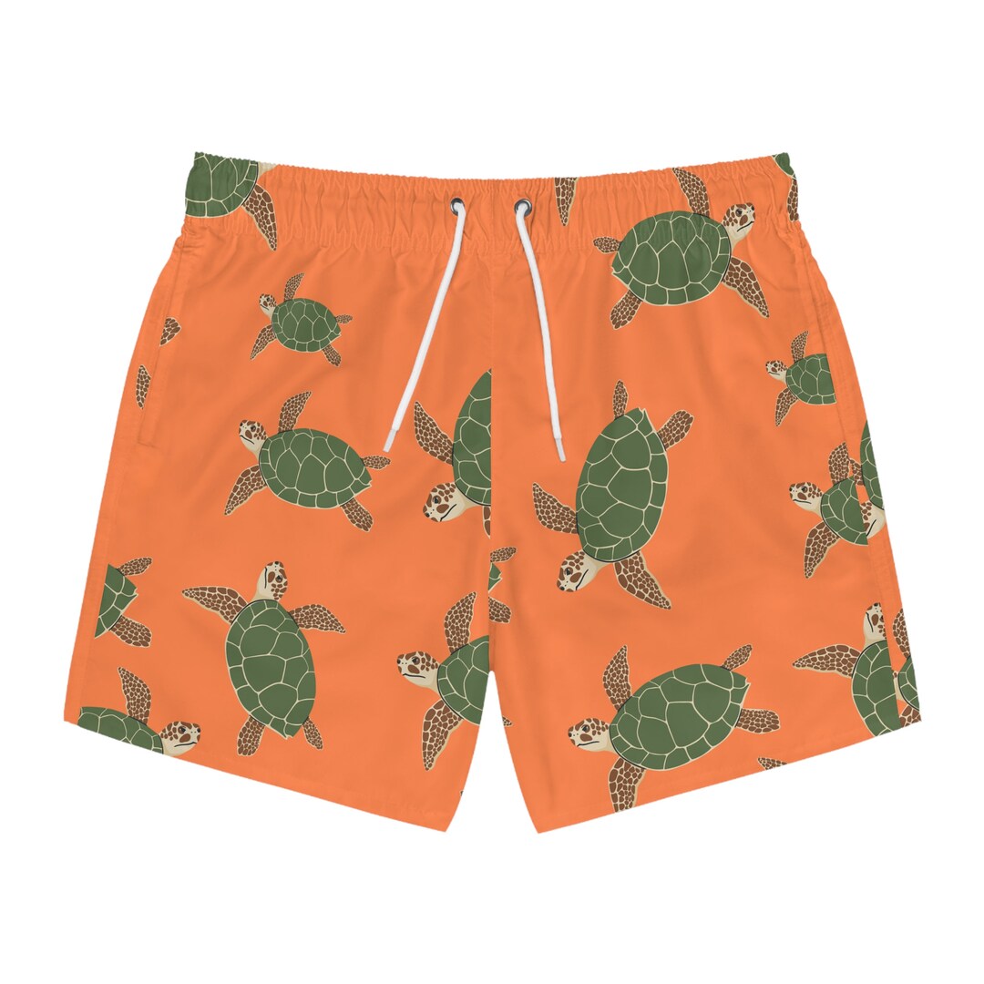 Mens Swim Trunks Turtle Swim Trunks Bright Swim Shorts Fun Swimwear for ...