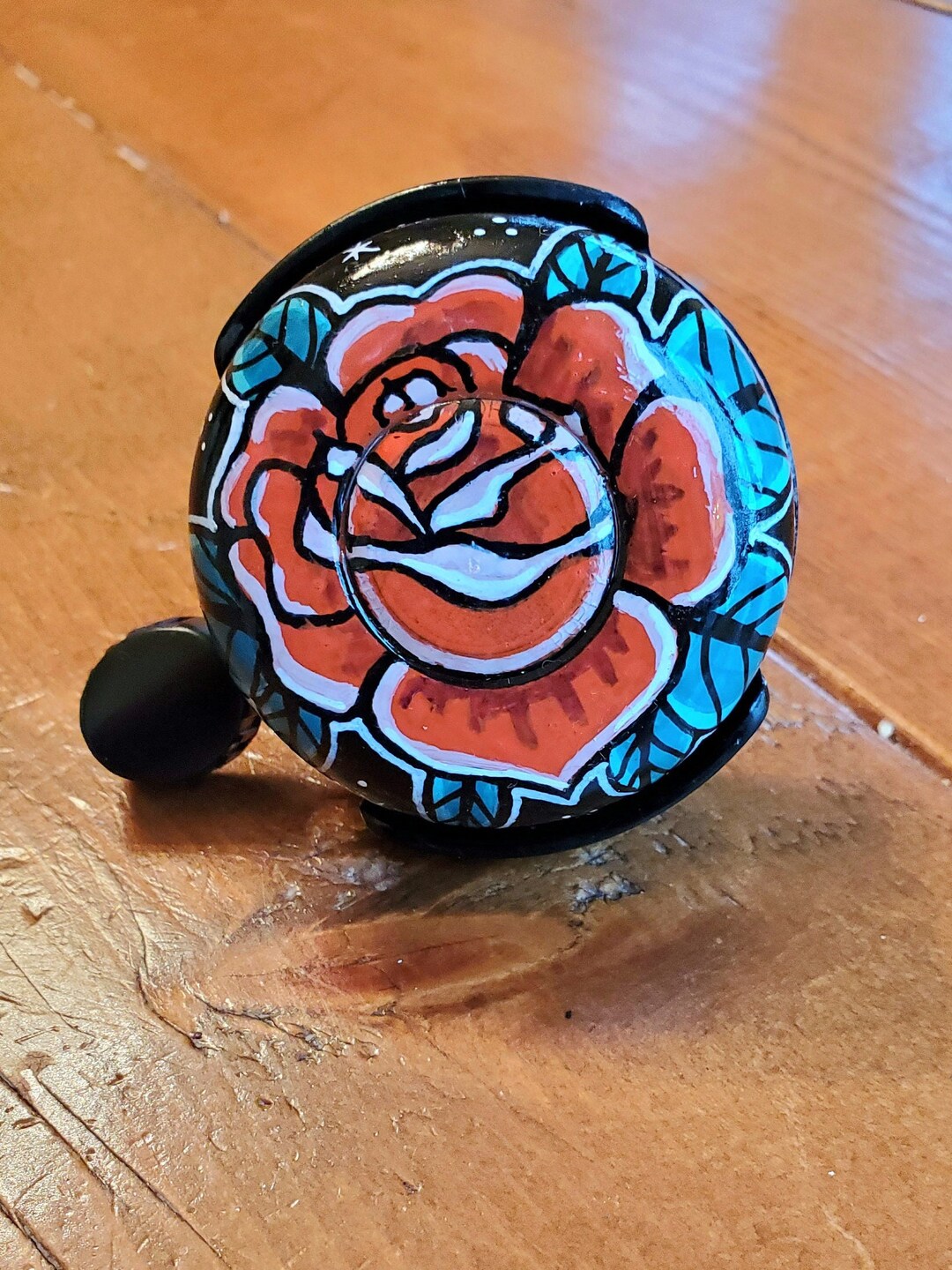 Hand Painted Bike Bell Rosy Rose - Etsy