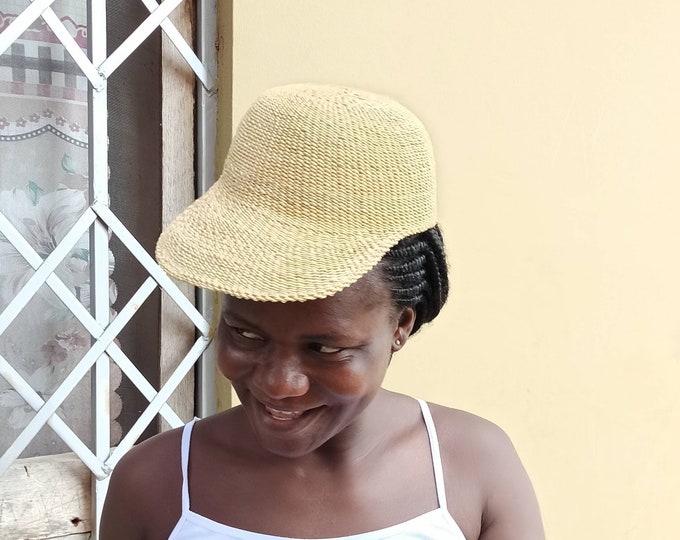 Breathable Baseball Cap Paper Straw Hat With Fabric Brim - Etsy