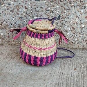 Picnic Basket Straw Handbag Straw Bag Basket Bag African Basket Small ...