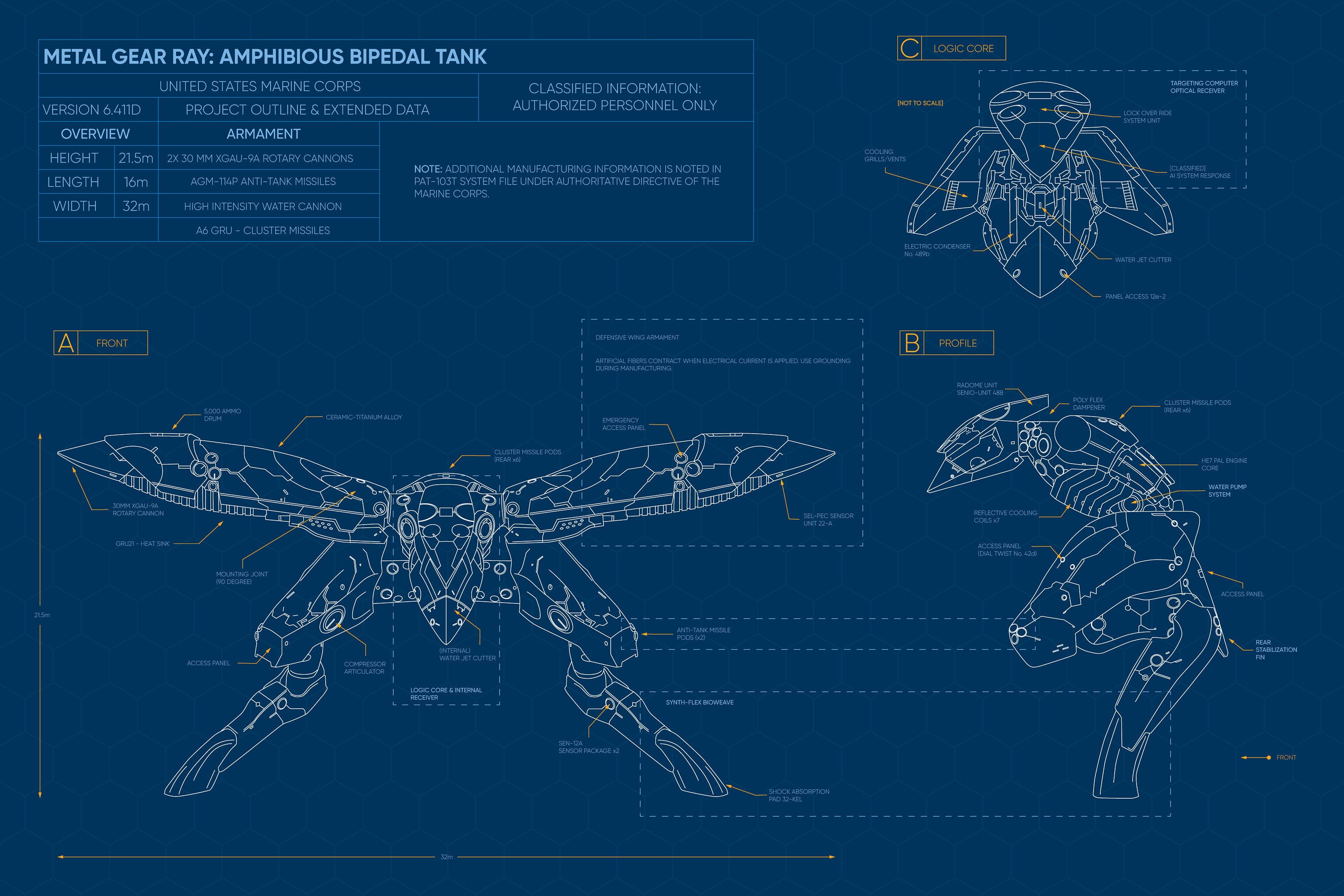 Metal Gear Poster | Metal Gear Ray Blue | Metal Gear Solid - Etsy