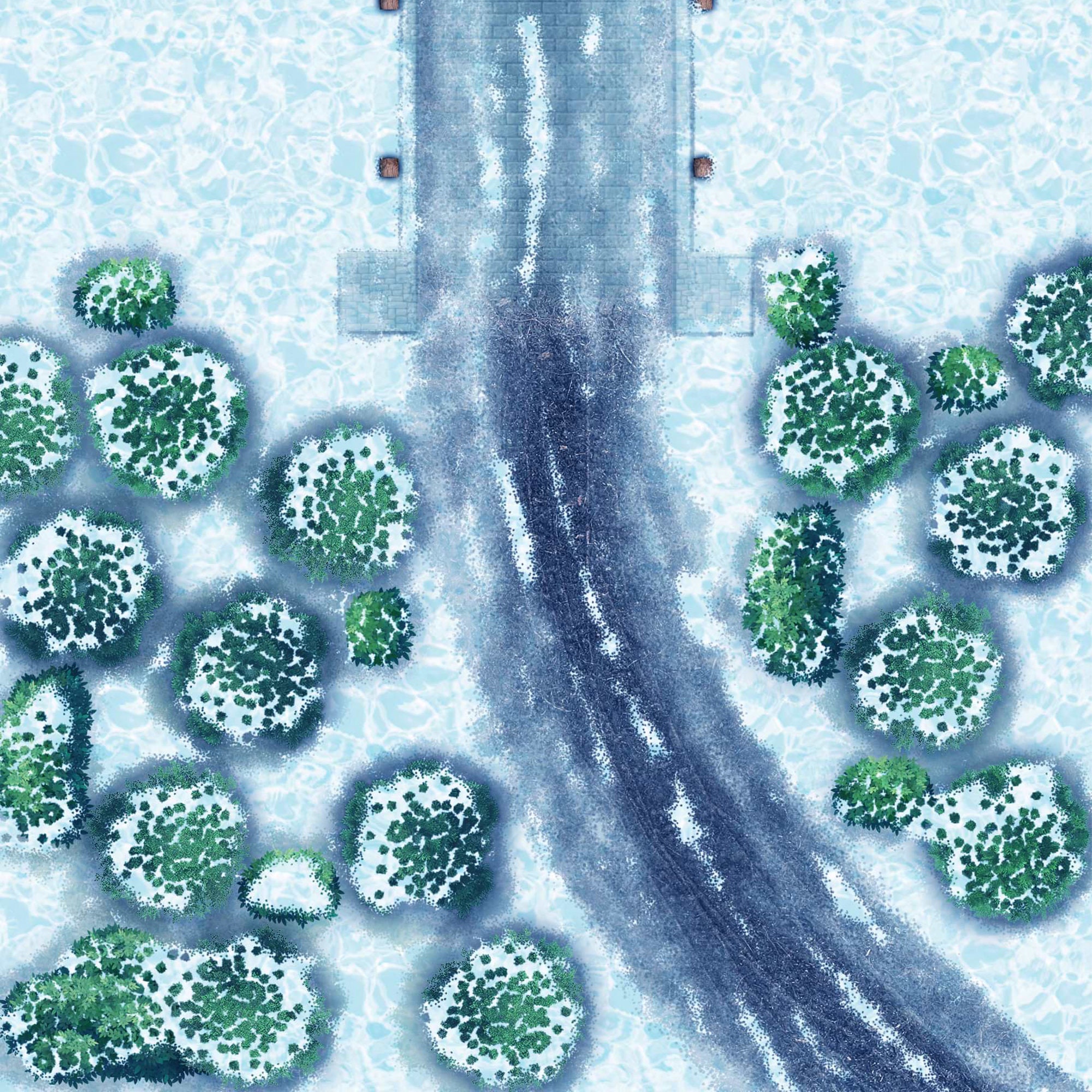Dnd Roll20 Encounter Map Winter Wilderness Bridge - Etsy