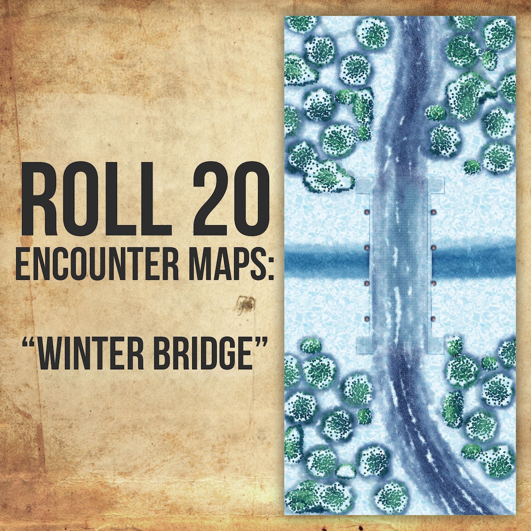 Dnd | Roll20 | Encounter Map | Winter | Wilderness Bridge - Etsy