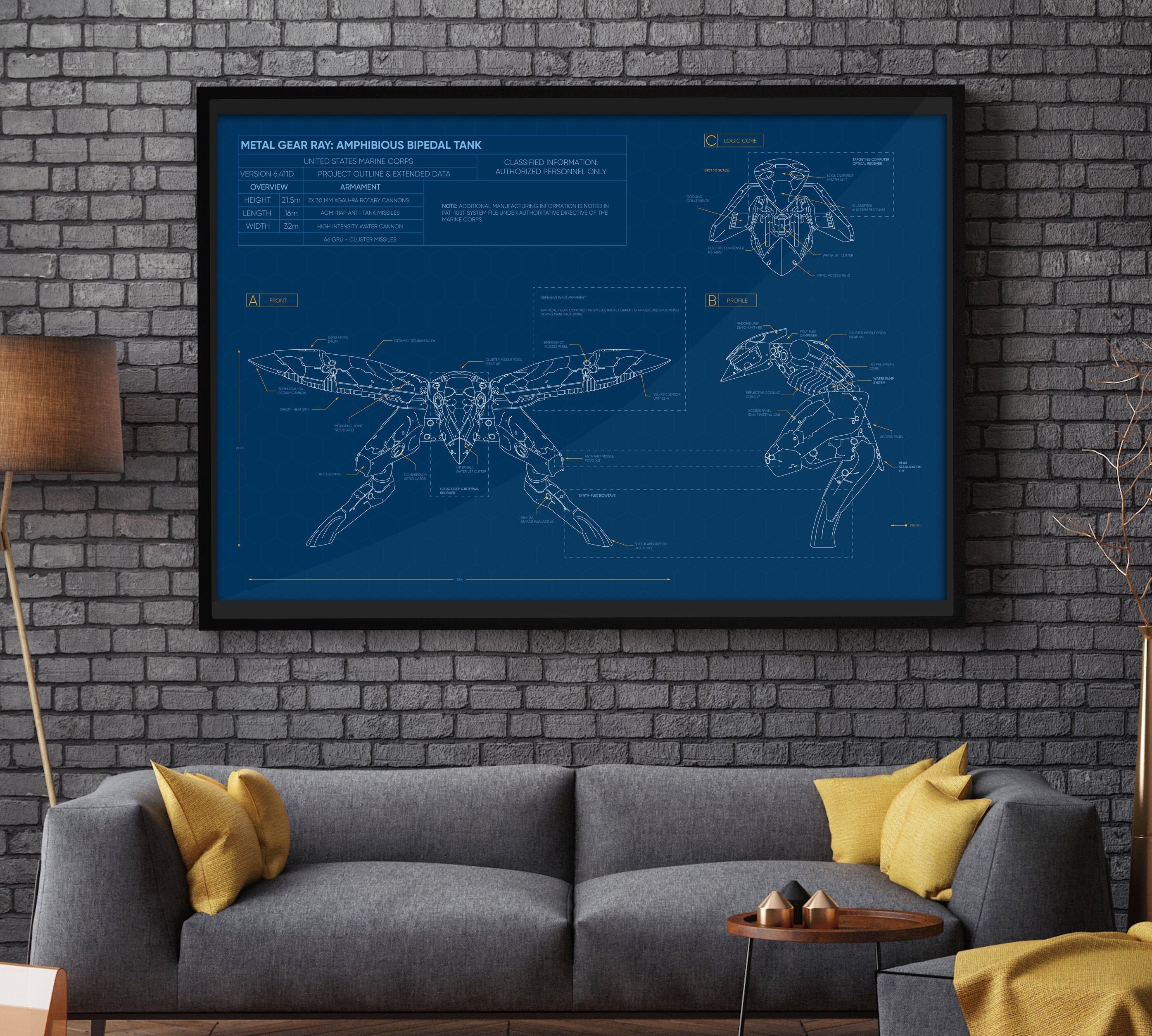 Metal Gear Poster | Metal Gear Ray Blue | Metal Gear Solid - Etsy