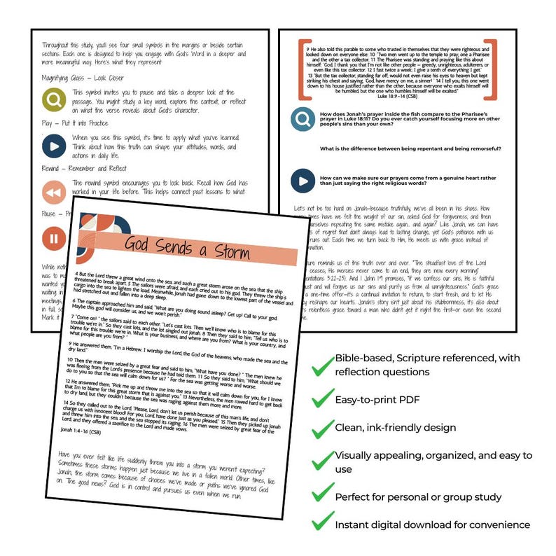 Jonah Bible Study Guide - Etsy
