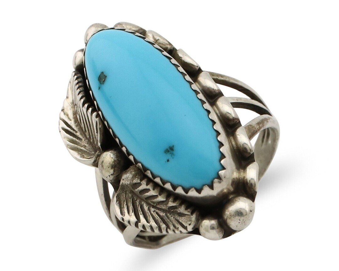 Navajo Ring 925 Silver Sleeping Beauty Turquoise Signed SC C.80's - Etsy