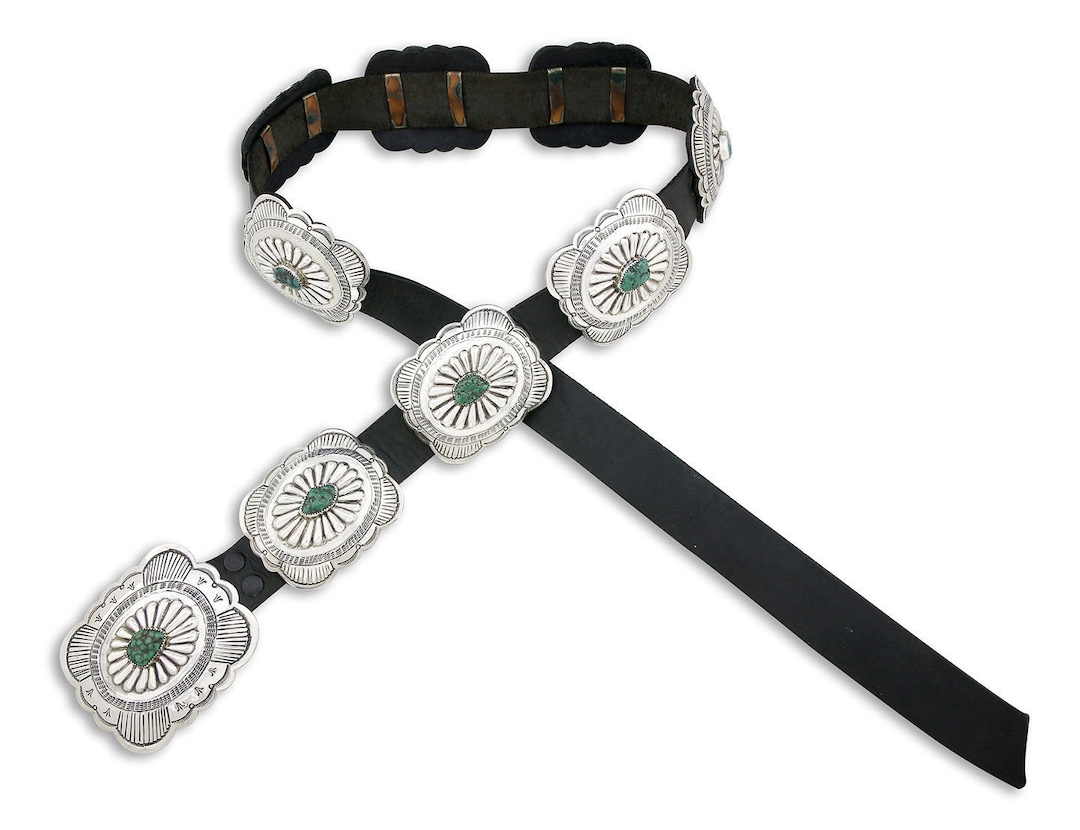 VTG Epic Navajo Larry Begay Signed Natural Turquoise .925 Silver Concho ...