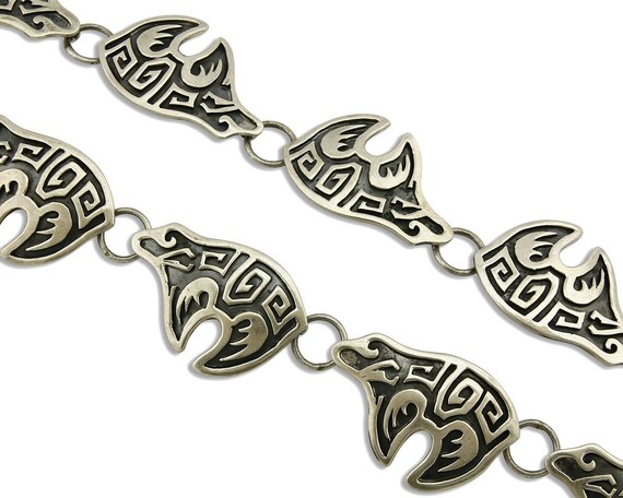 Navajo Spirit Bear Concho Belt .925 Silver Handmade S… - Gem