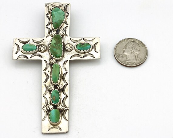 Navajo Cross Necklace 925 Silver Royston Turquoise Ar… - Gem
