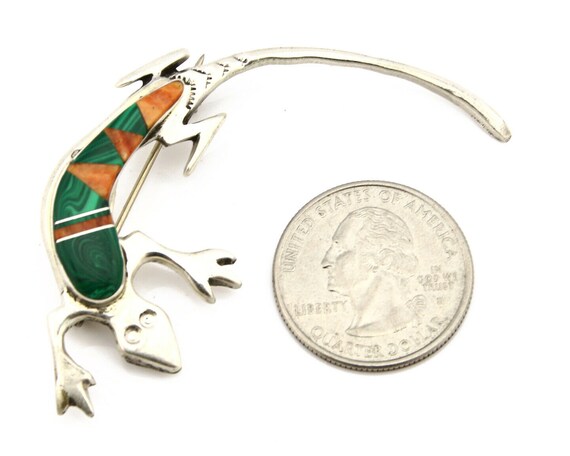Navajo Lizard Brooch Pin 925 Sterling Silver Multi St… - Gem
