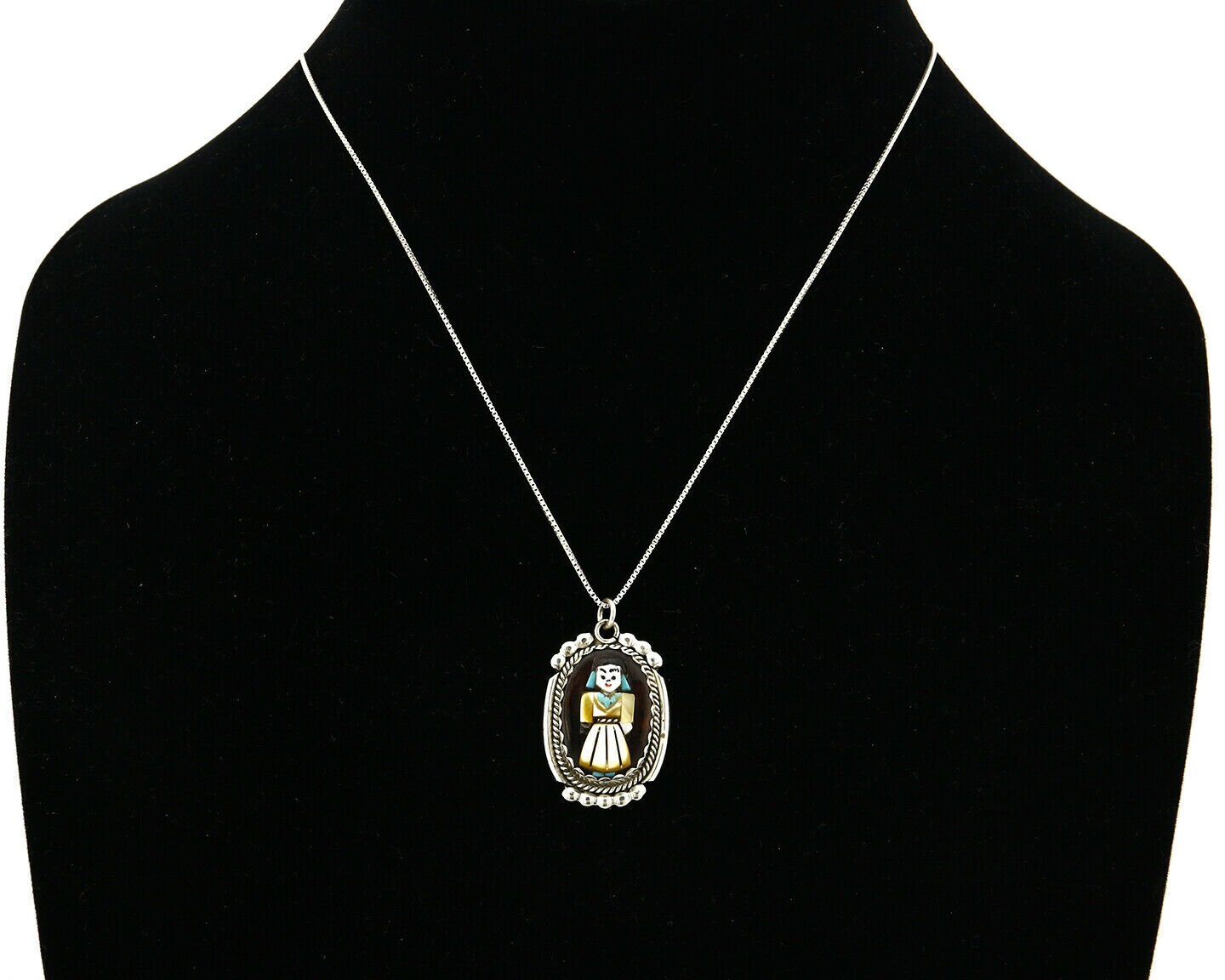 Women's Zuni Pendant .925 Silver Handmade Gemstone | Etsy