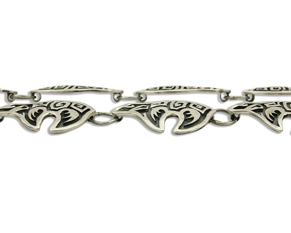 Navajo Spirit Bear Concho Belt .925 Silver Handmade S… - Gem