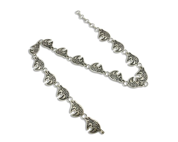 Navajo Spirit Bear Concho Belt .925 Silver Handmade S… - Gem