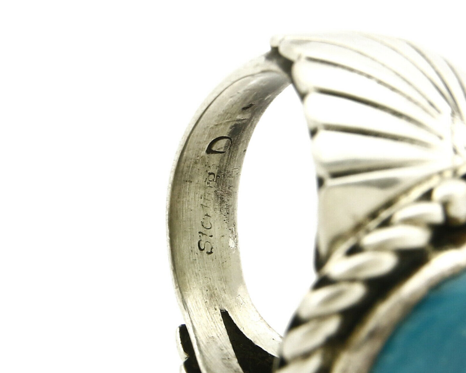 Navajo Ring .925 SOLID Silver Castle Dome Turquoise Signed - Etsy