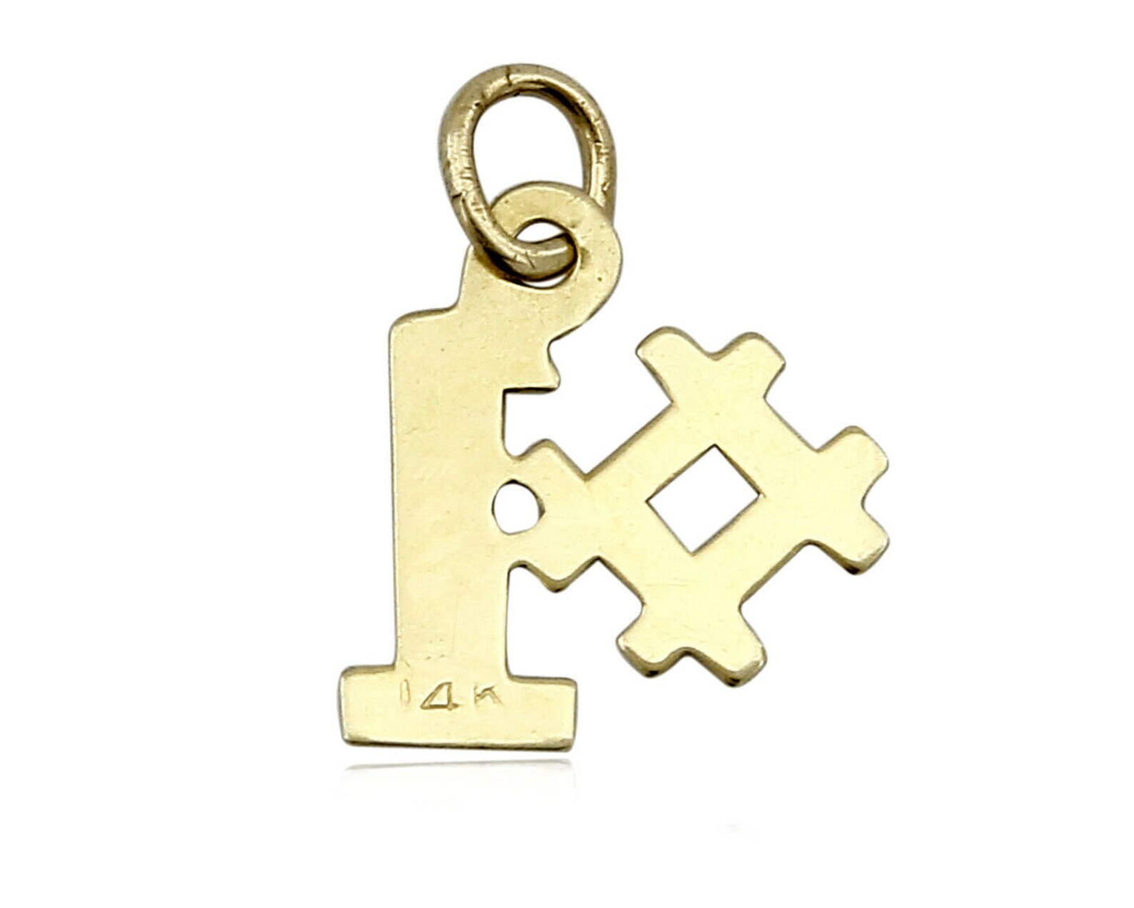 Number 1 Pendant 14k SOLID Yellow Gold Symbol 1 Small | Etsy