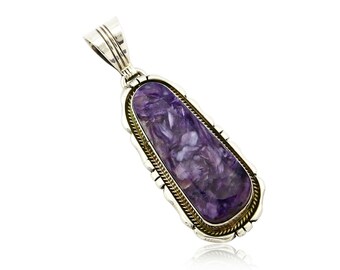 C.1980's Navajo Signed Ted Etsitty .925 Silver Charoite | Etsy