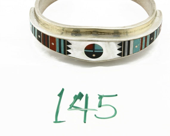 C. 1980's Signed Navajo Artist Ernest Benally Inlaid … - Gem