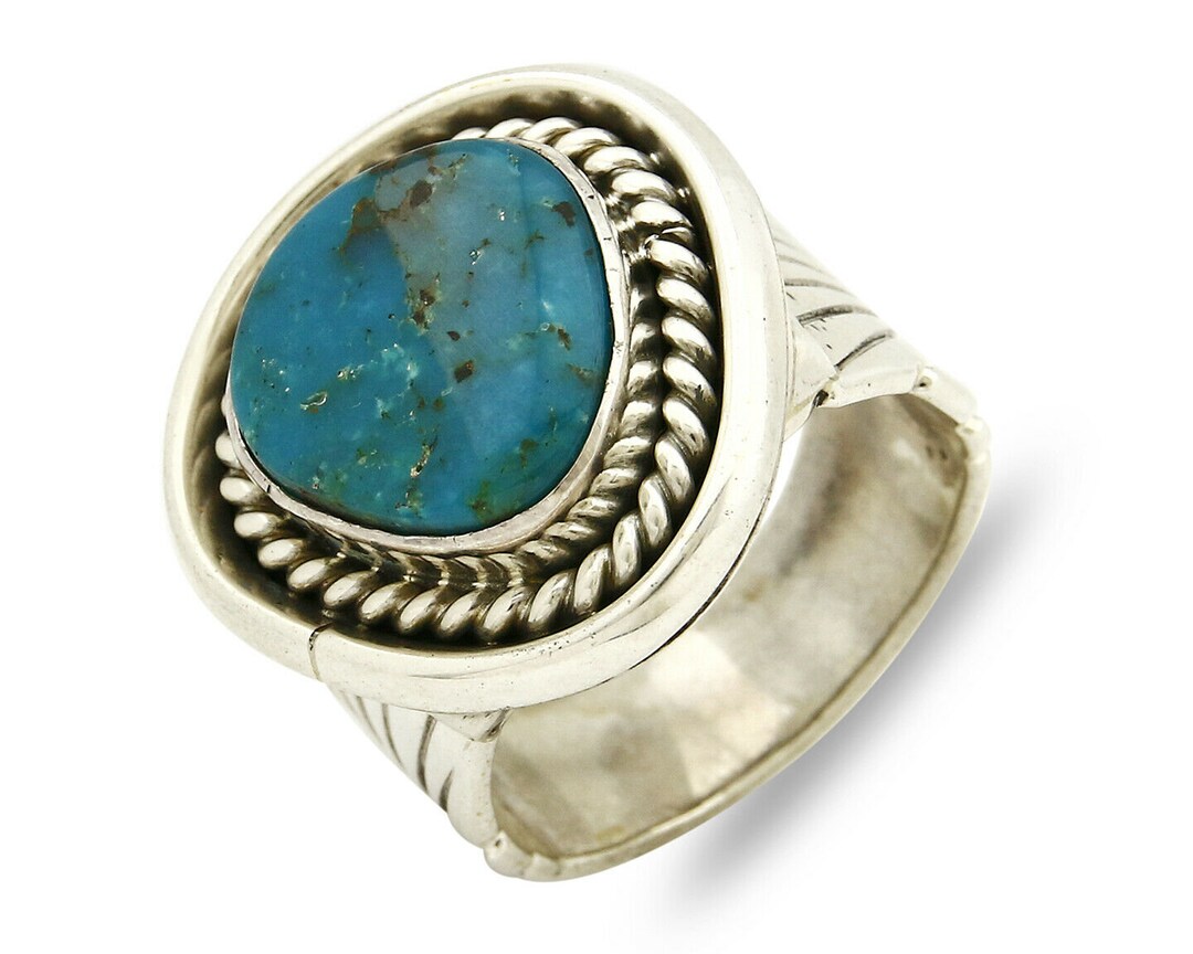 Anillo Navajo .925 Turquesa Plata Hecho a mano Firmado Doug - Etsy España