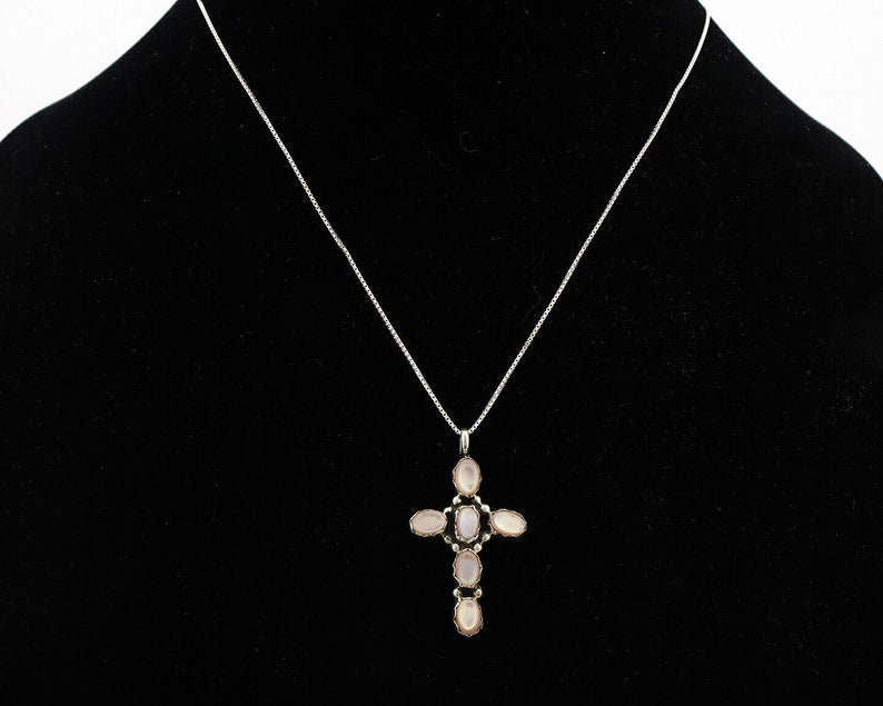 Navajo Cross Necklace 925 Silver Pink Muscle Native American - Etsy